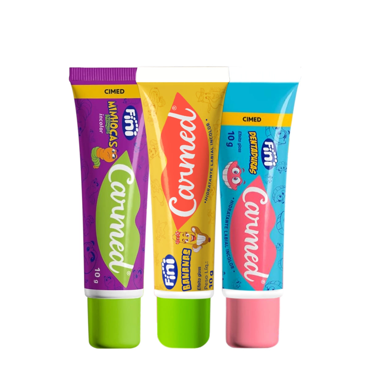 Kit Carmed Fini Incolor Hidratante Labial (3 produtos) | Evas Perfumaria